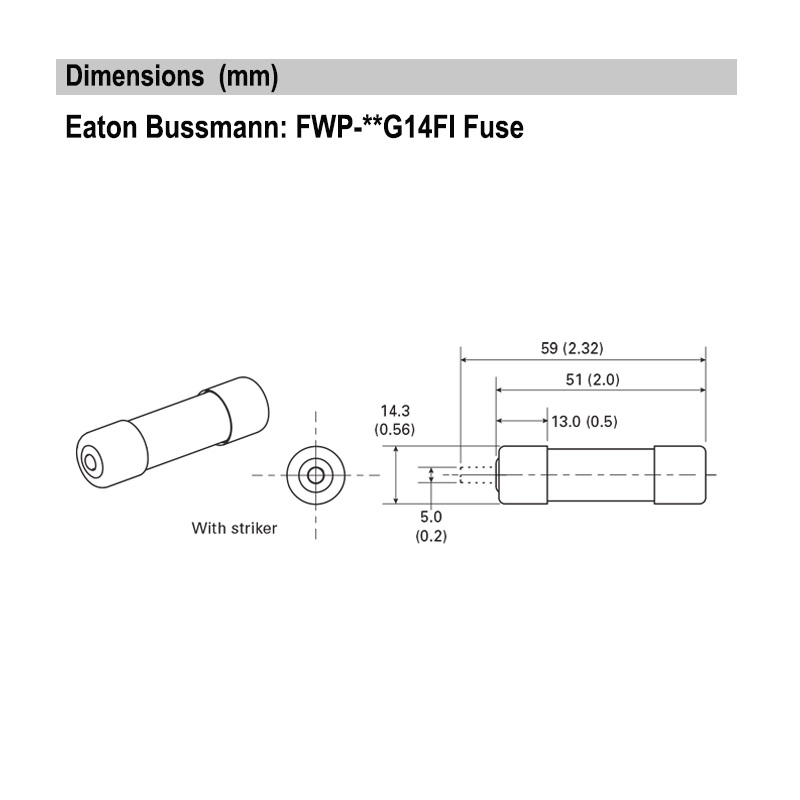 FWP-16G14FI - Bussmann - Cylindrical Semiconductor Protection Fuses
