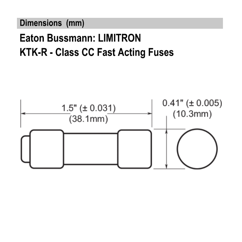 KTK-R-25 - Eaton Bussmann - Class CC Fast Acting Fuses